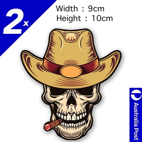 Cowboy Skull with Cigar, Cowboy Skull Smoking Sticker | eBay Australia
