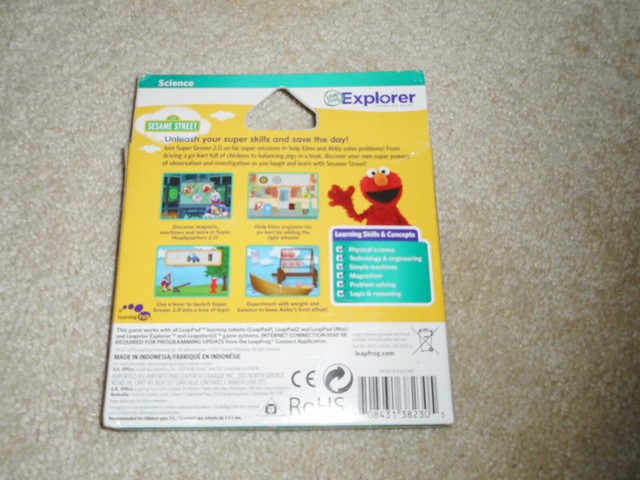 LeapFrog Explorer Leappad2 Sesame Street Grover Elmo Abby Learning Game ...