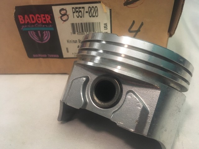 NOS Badger Alluminum Pistons P557 .030 Chevy 350 SBC V8 Camaro Impala ...
