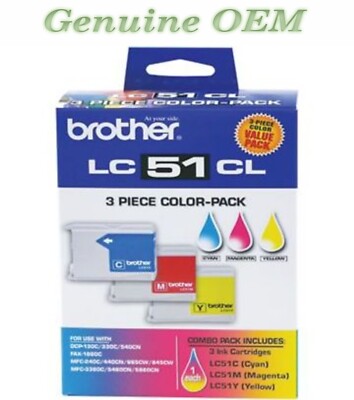 LC51CL/LC513PKS Original OEM Brother LC51 Ink Cartridge, CMY 3Pk ...