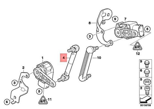 For BMW Genuine Headlight Level Sensor Strut Support Front 37146776549 ...