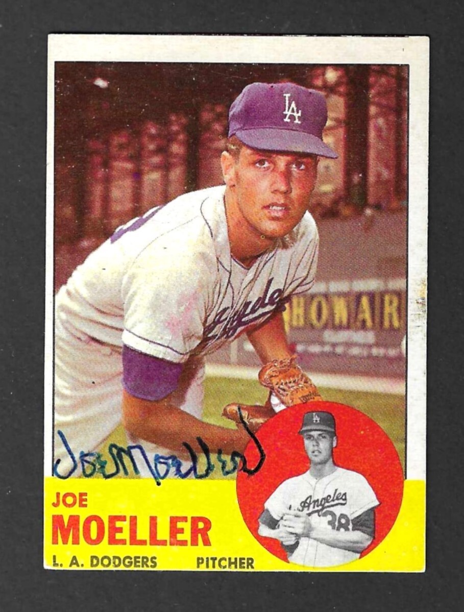JOE MOELLER Dodgers Signed Autographed 1963 Topps Baseball Card #53 EX ...