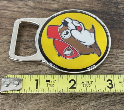 Buc-ee's Logo Magnet Bottle Opener Metal 3" Metallic Yellow Gas Station ...
