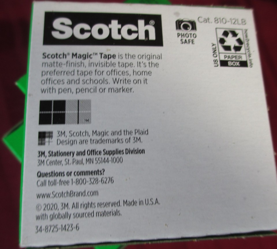 6 SCOTCH 3M MAGIC TAPE 3/4" x 1500" MATTE FINISH OFFICE SCHOOL ...