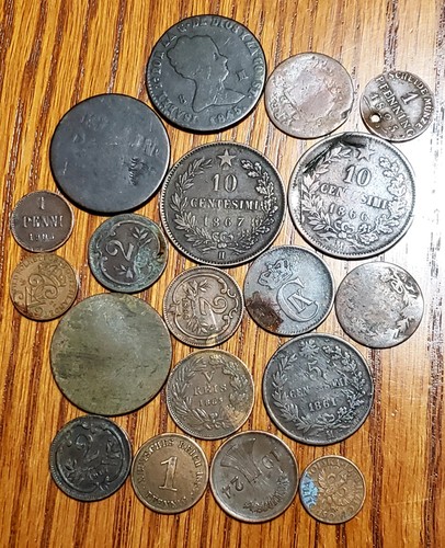Small Group Of Old Foreign Copper Coins From 1845 - 1933. World Coins ...
