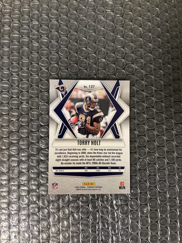 2025 Panini Phoenix Torry Holt #137 Pink Lazer 81/149 Number Match | eBay