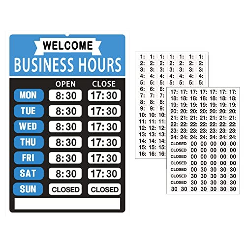 Business Hours Sign,Opening Hour Kit,Changeable Store Hours Plaque ...