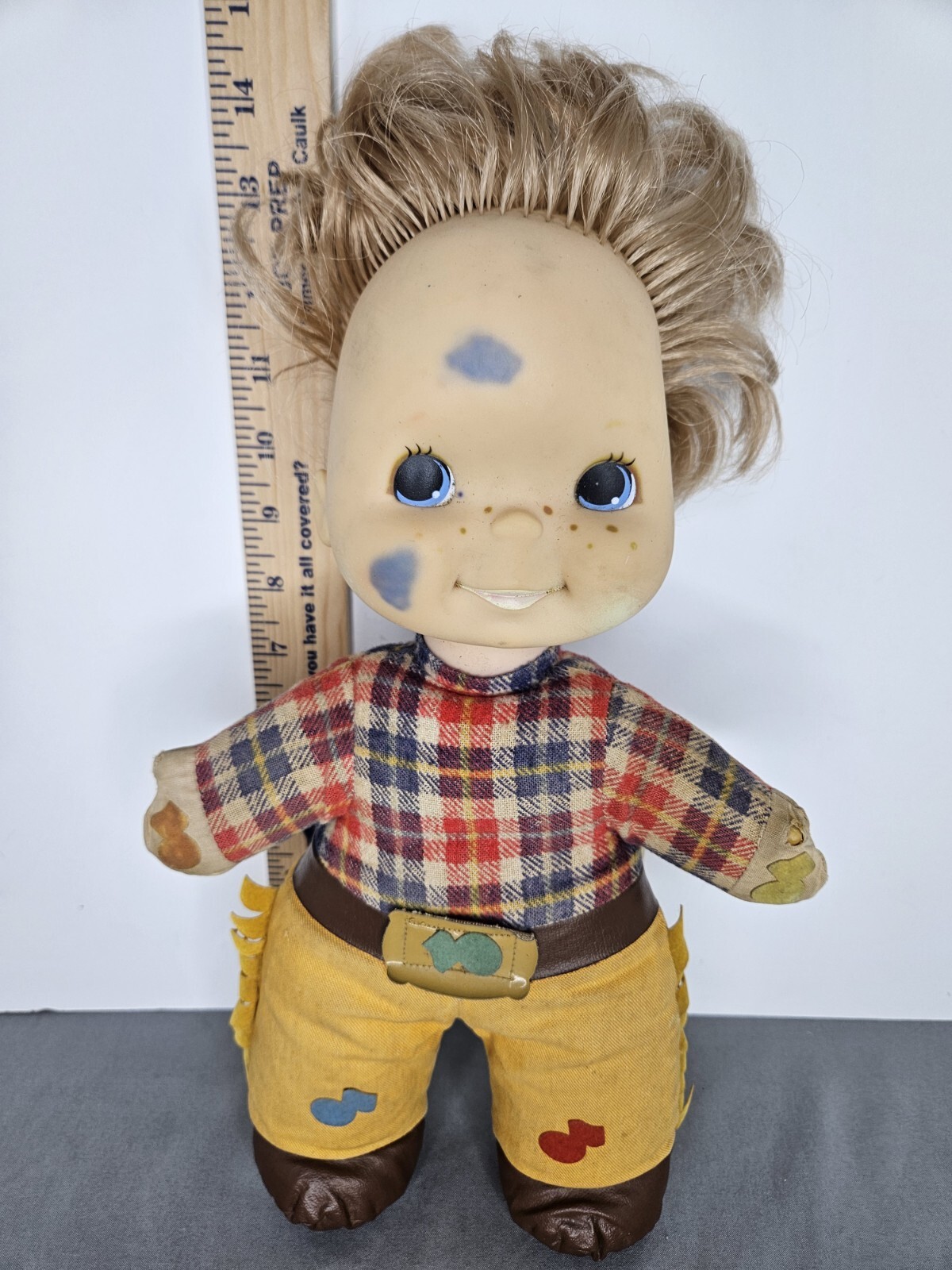 Vtg 1975 Cowboy Bucky Mattel Love Notes Musical Squeeze Freckles Blond ...