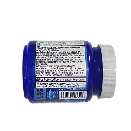 Personal Care Vaporizing Chest Rub. Topical Analgesic. 4 Oz / 113 g ...