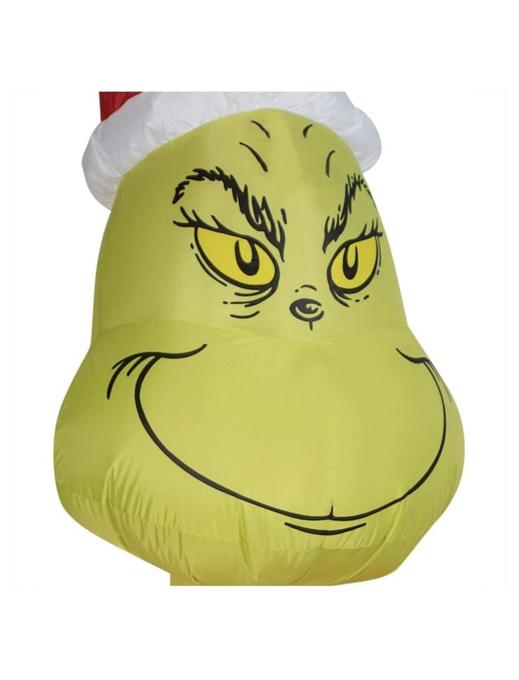 Grinch Holding Candy Canes 9-ft. Christmas Light Up LED Airblown ...