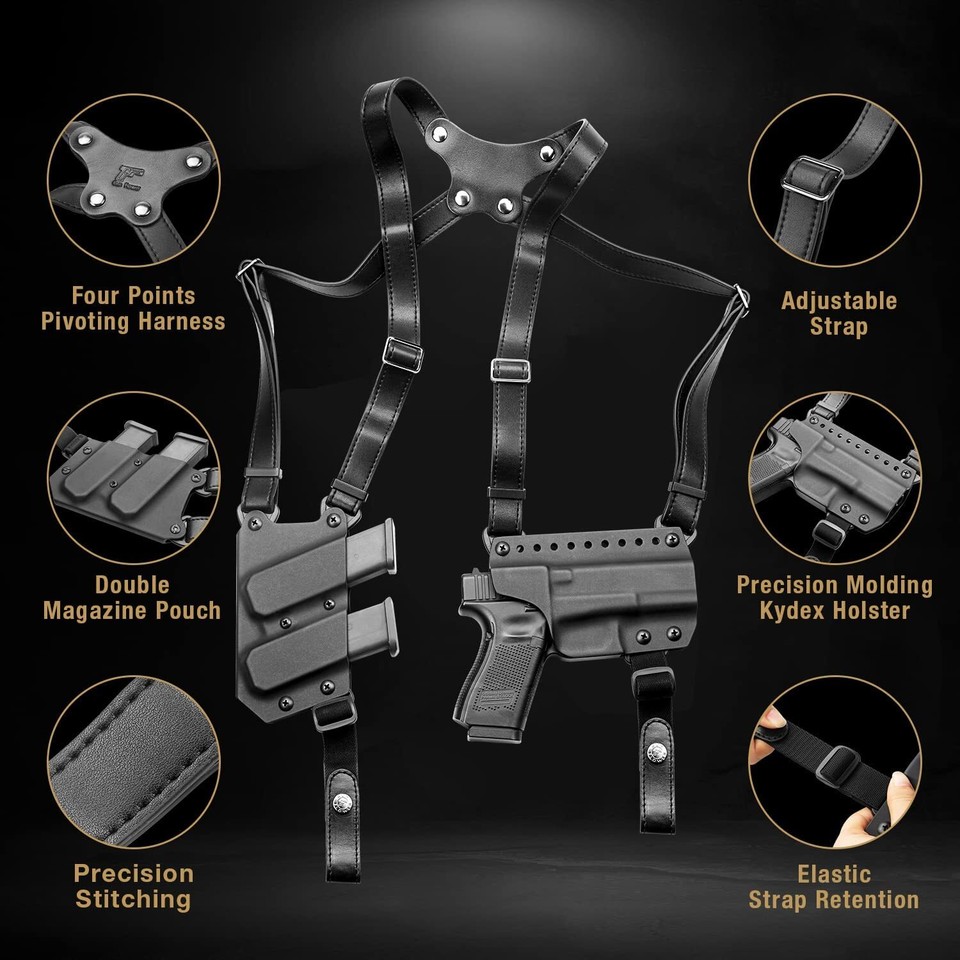 Shoulder Holster,For Glock 17 Gen3-5/G19 Gen3-5/G22 Gen5/G26 Gen3-5 ...