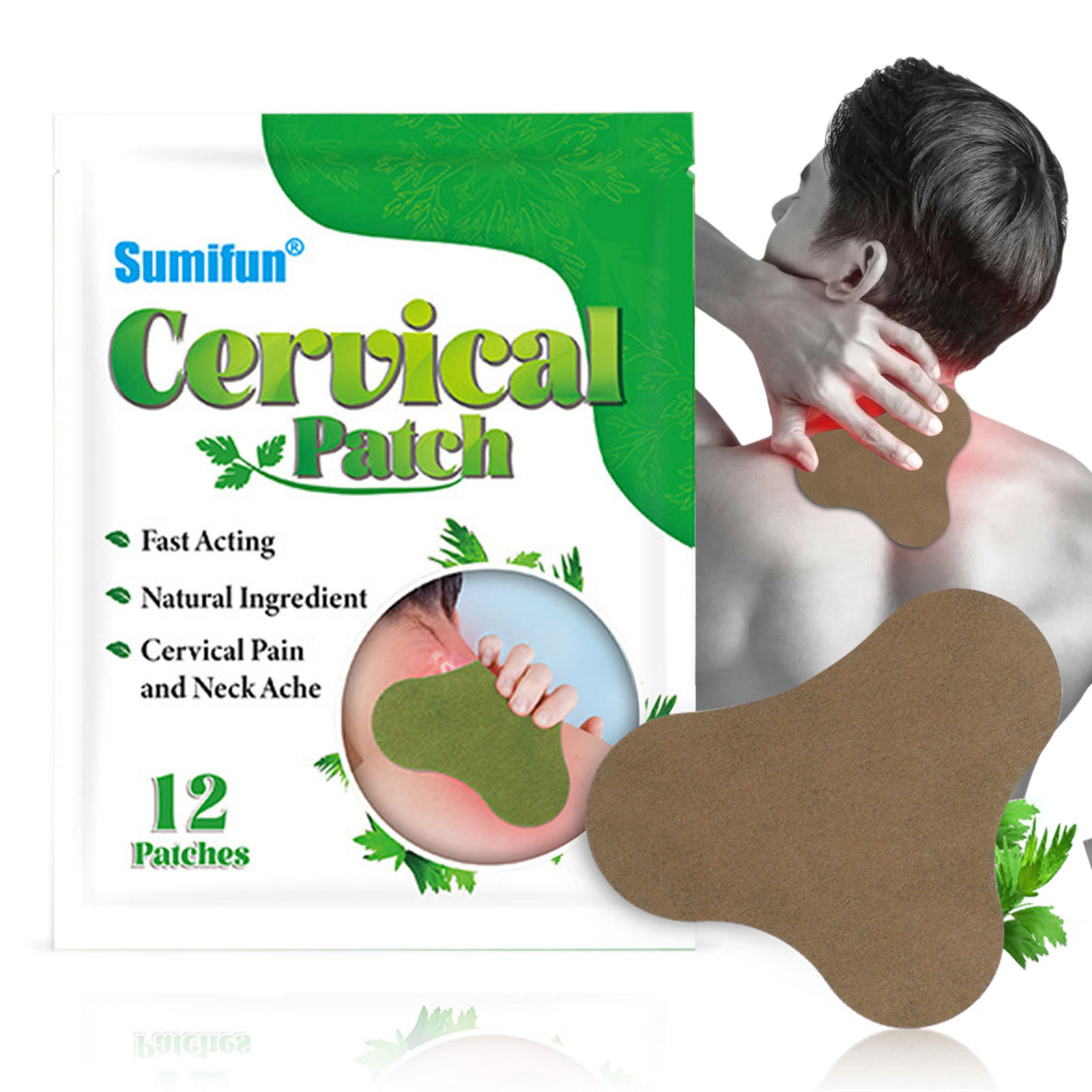 Cervical Patch Self-heating Knee Patches Sticker Natural Wormwood Herb ...