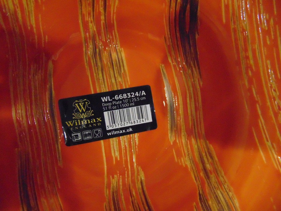 Wilmax Color Boom Scratch Collection Orange Deep Plate 10" FL OZ WL ...