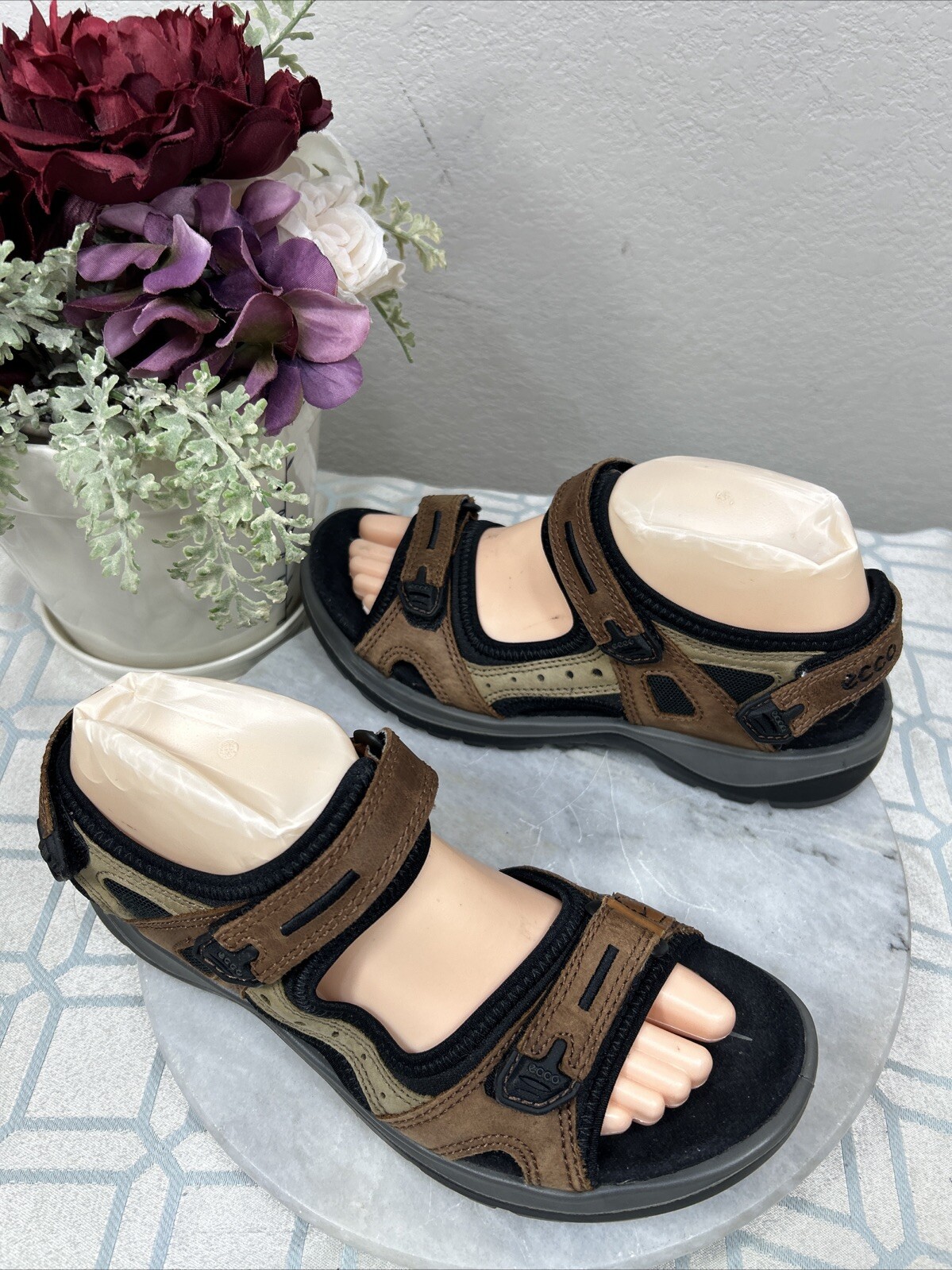 ECCO Receptors Technology Footbed Brown Sandals Size EU 39 US Men’s 6 ...