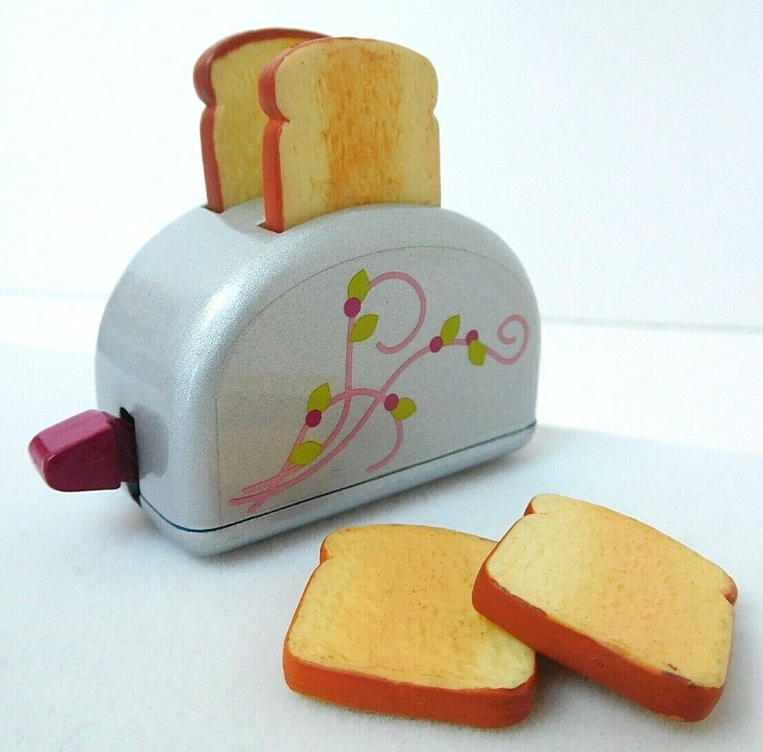 METAL TOASTER * kitchen littles barbie doll sized food miniature toast ...