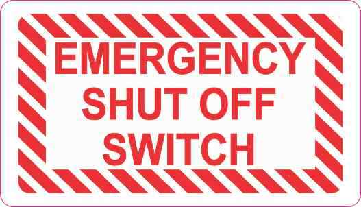 6 X 5 Emergency Shut off Valve Sticker Vinyl Decal Sign Stickers Decals ...