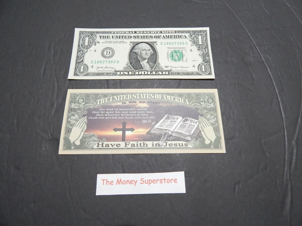 Jesus Christ our Savior 40 dollar note of Faith play money NEW item #85 ...
