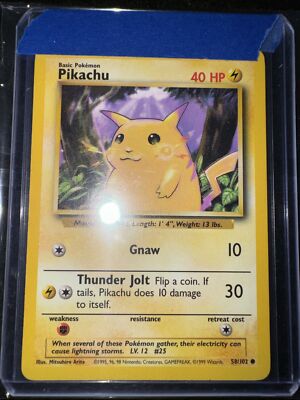 Basic Pokemon Pikachu 40 HP 58/102 1999 | eBay