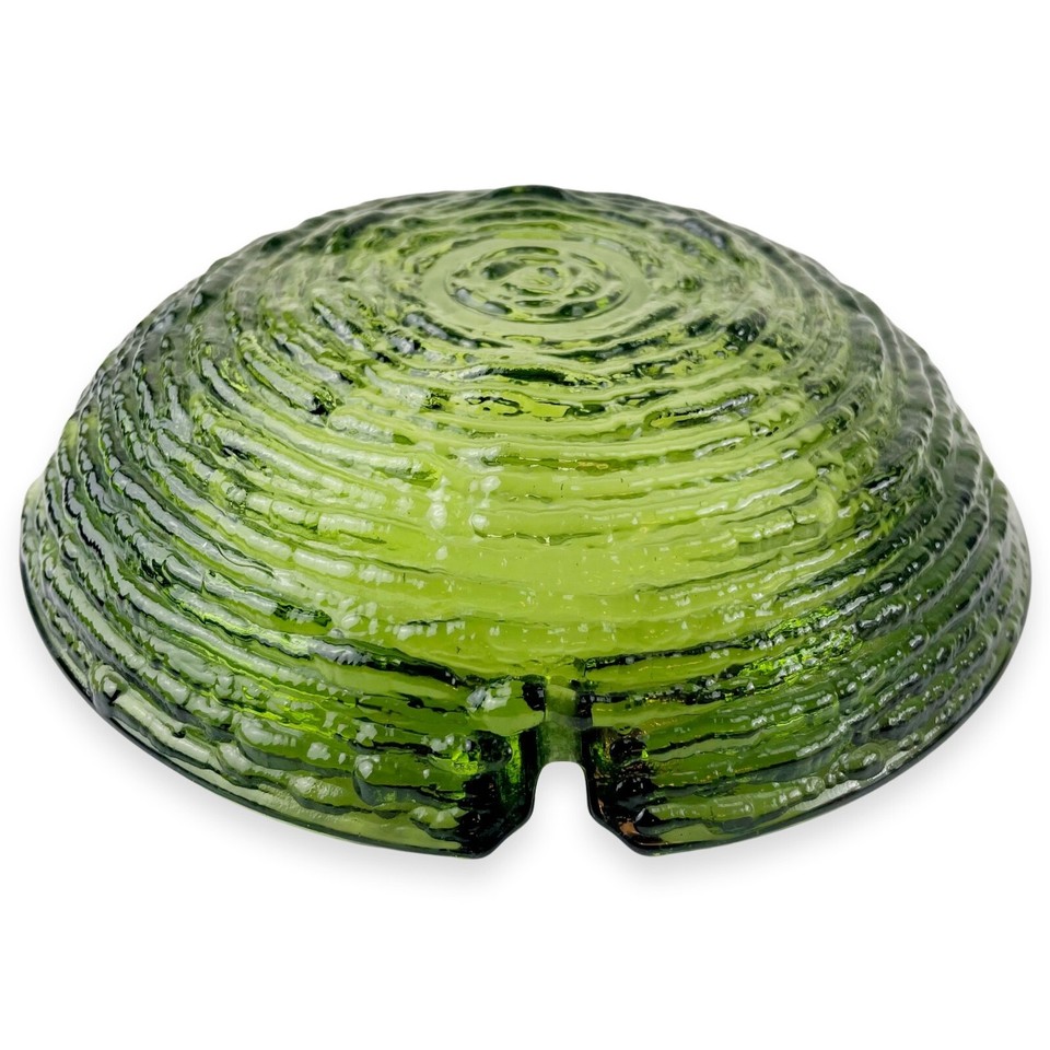 Vintage Anchor Hocking Ashtray Soreno Glass Avocado Green Ripple Birds ...