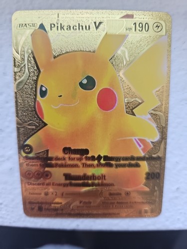 Pokemon Card Pikachu V Gold Foil 170/185 HP190 misprint blue streak | eBay