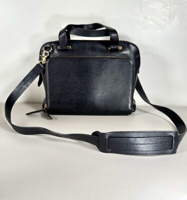 Lodis Satchel Crossbody Black Leather With Tablet Zip Compartment | eBay