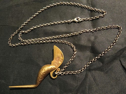 24 Inches Special Tibetan Silver Necklace W/Brass *Fish* Guillotine ...