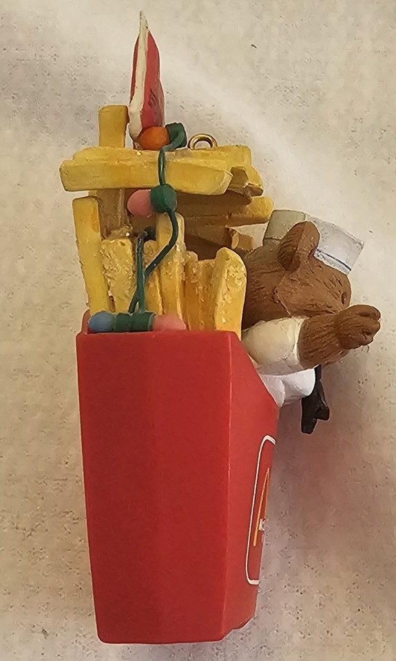 Vintage 1990 Enesco MCDONALD'S French Fries Box Ketchup Bear Christmas ...