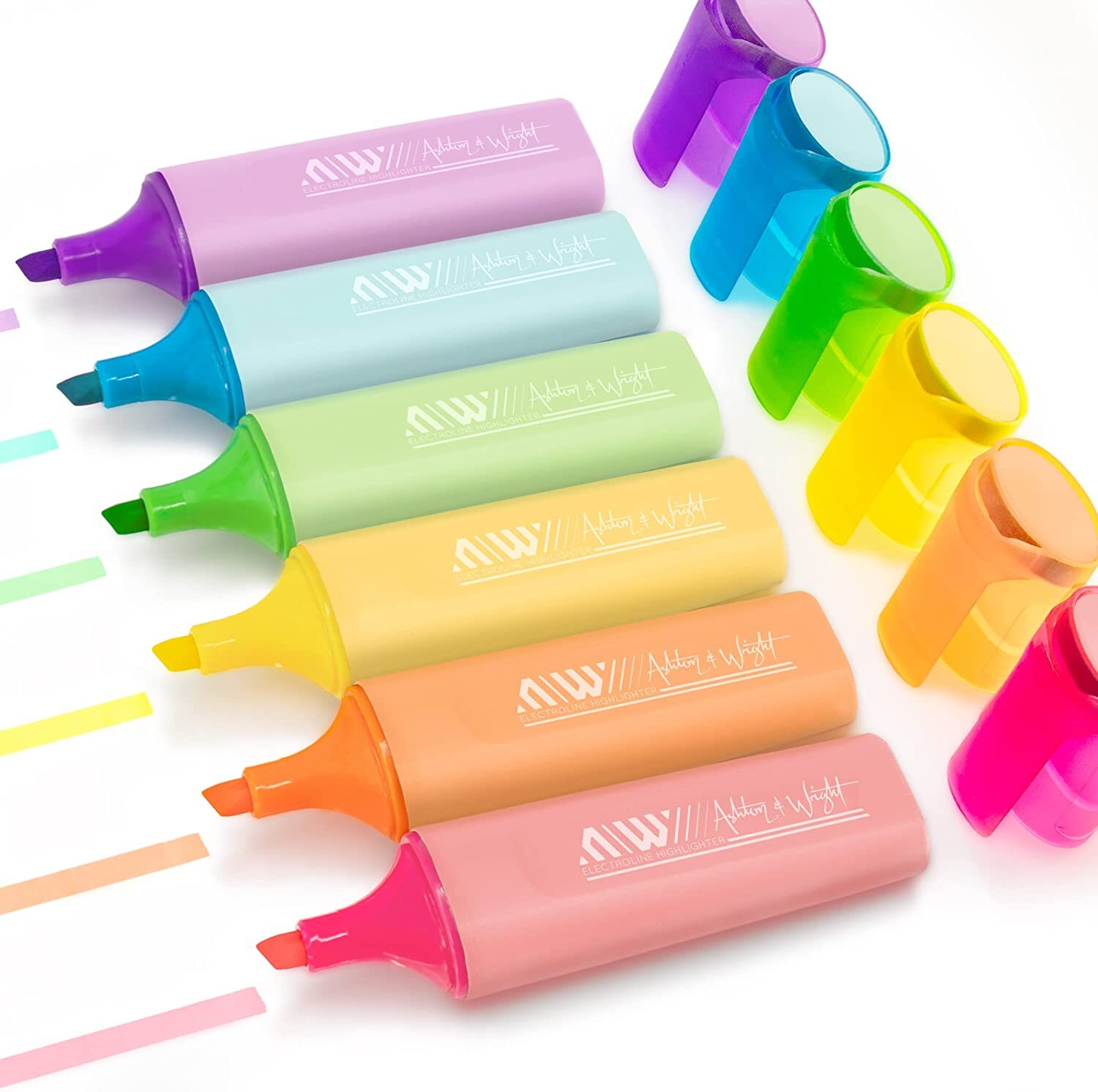 Ashton and Wright 6 Highlighter Markers Pens Colours School Office ...