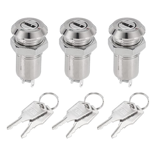 3Pcs Electric 2 Positions on OFF Metal Key Lock Switch W Keys | eBay