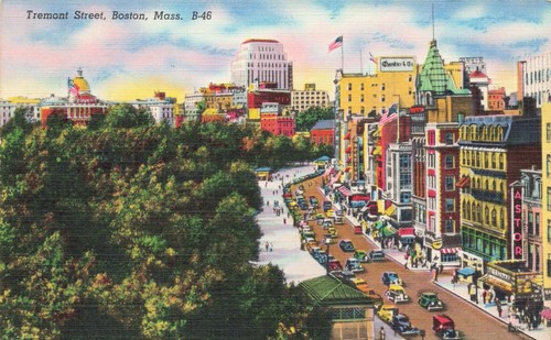 Vintage Tremont Street Boston Massachusetts Postcard | eBay