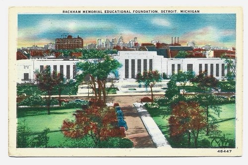 Rackham Memorial Education Foundation Detroit Michigan Vintage Postcard ...