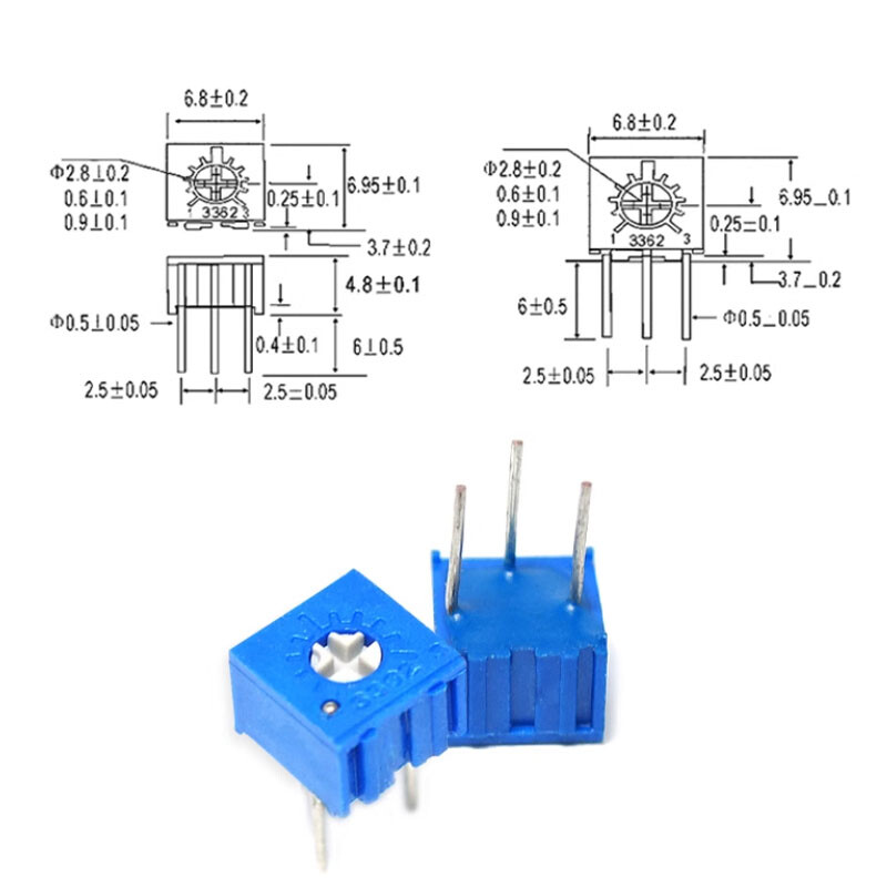 3362P Variable Resistor Potentiometer Trimmer Trim pots 100R ohm to 1M ...