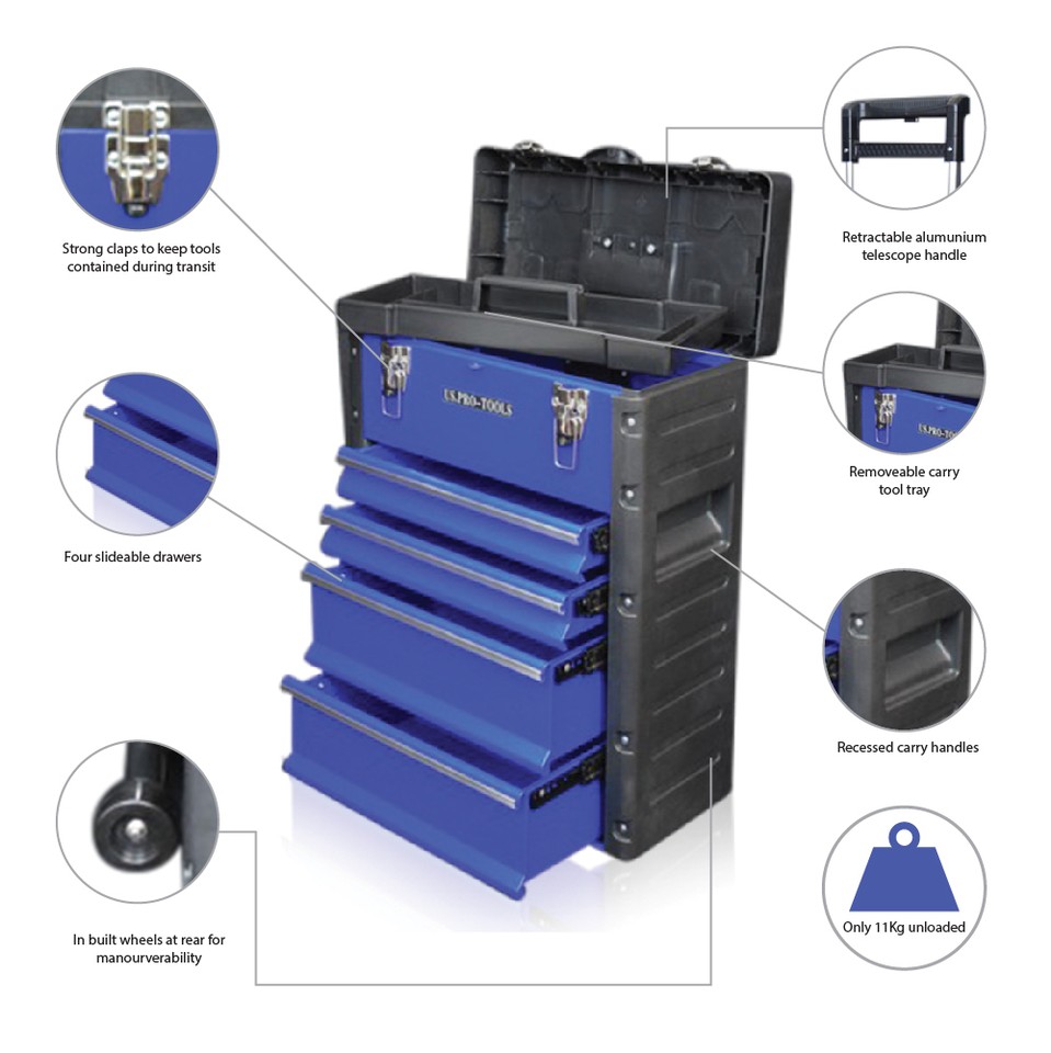 US PRO Tools Roller Mobile Rolling Wheels Trolley Cart Storage cabinet ...