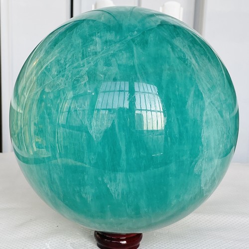 5600G Natural green fluorite Quartz Sphere Crystal Energy Ball Reiki ...