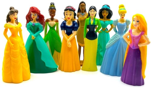 DISNEY PRINCESS Figure Play Set PVC TOY Tiana BELLE Ariel SNOW WHITE ...