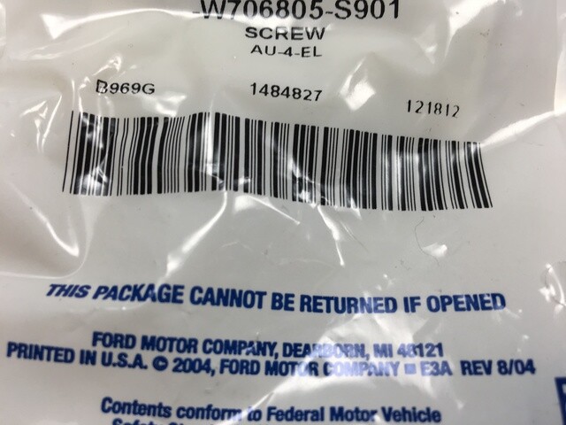 Ford Oem-fender Liner Splash Shield Screw W706805S901 for sale online ...