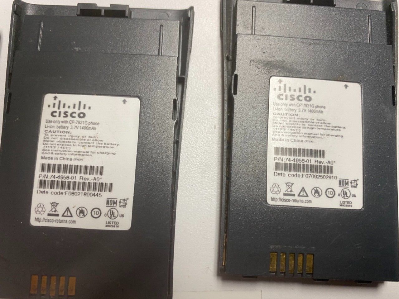 CISCO - CP-BATT-7921G-STD & CP-BATT-7921G-EXT Batteries. Used (Lot of ...