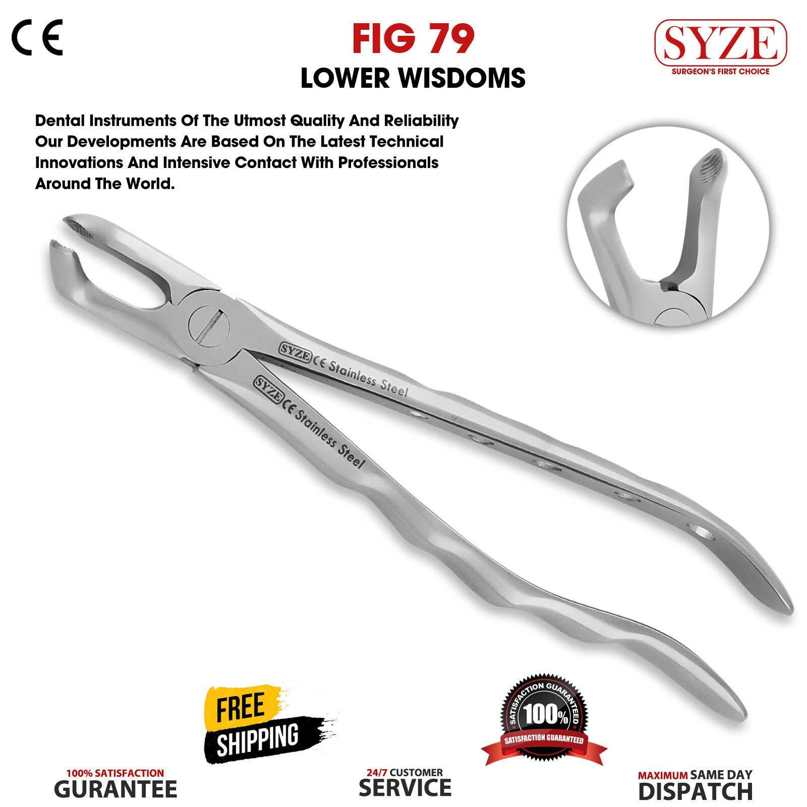 Dental Tooth Extracting Forceps Pliers Lower Molar Extraction ...