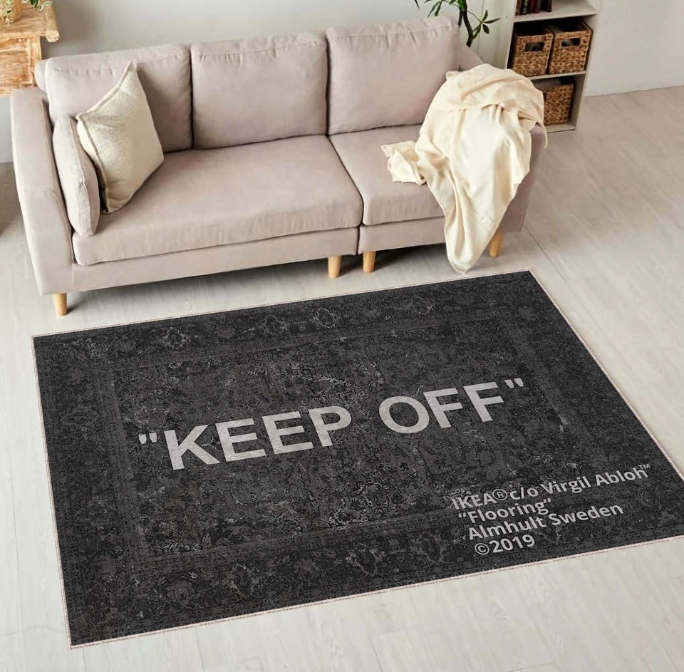 Virgil Abloh White Keep Off Rug, Popular Carpet, Exhibition Rug, Off ...