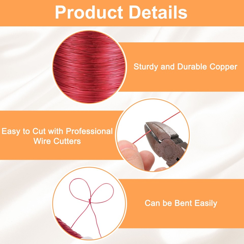 wire 328ft 32 Gauge Copper Craft Wrapping Wire, Bright Red | eBay Australia