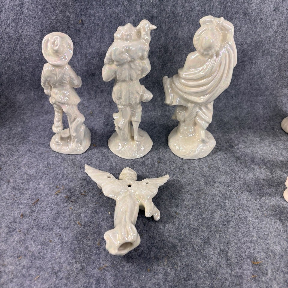 Vintage Atlantic Mold Nativity Set 18 Piece Iridescent Pearl White ...