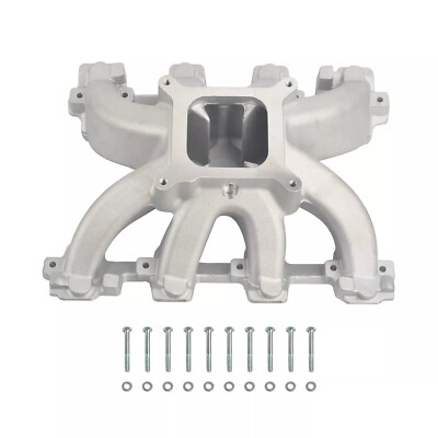 Intake Manifold Satin Aluminum Cathedral Carb For Gen III LS1/LS2 Super ...