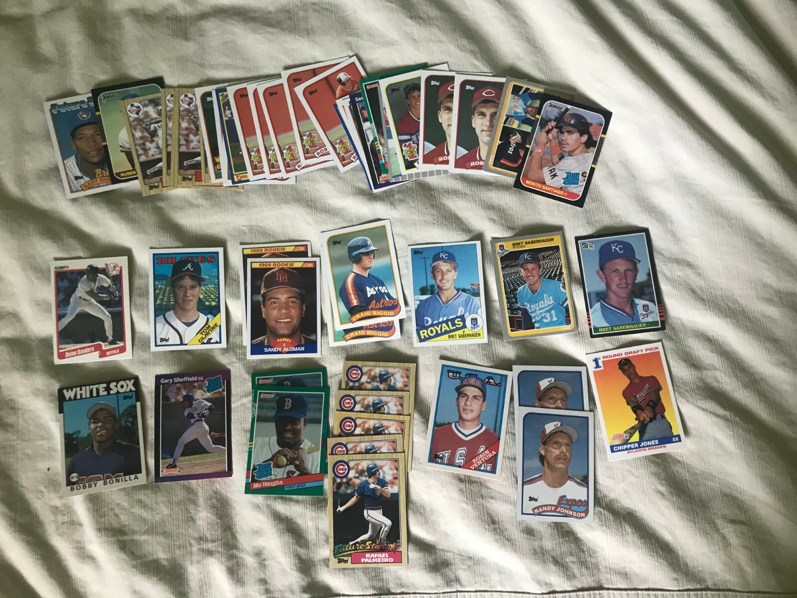 Lot of 52 rookie baseball cards. Brand New Inc. Randy Johnson, Chipper ...