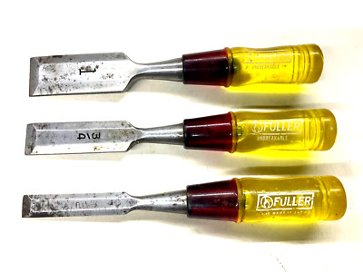 VINTAGE FULLER TOOLS UNBREAKABLE WOOD CHISEL SET, 1/2”, 3/4”, 1” | eBay