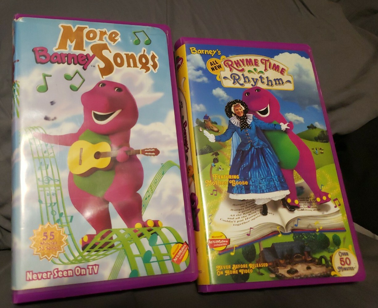 2 Barney Vhs Tapes More Barney Songs & Rhyme | Grelly USA