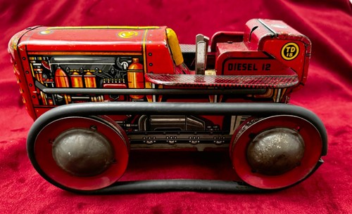Vintage Marx Red Painted Tin Toy Tractor, Diesel 12 | eBay