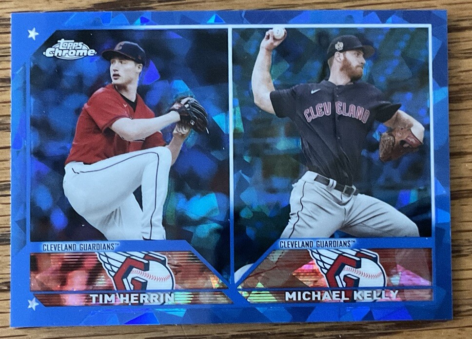 2023 Topps Chrome Update Sapphire Tim Herrin/Michael Kelly, Guardians ...