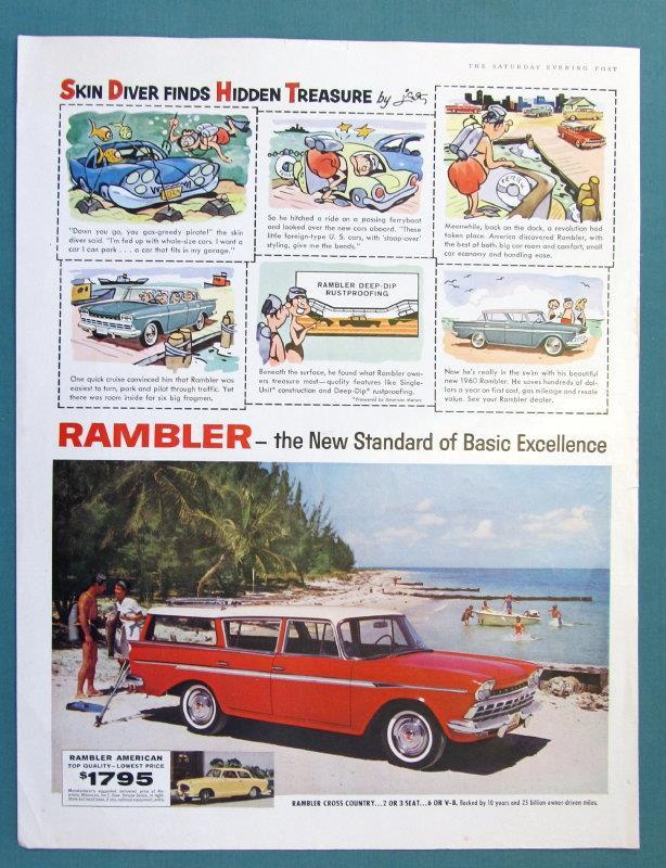 Original 1960 Rambler Station Wagon Ad THE NEW STANDARD OF BASIC ...