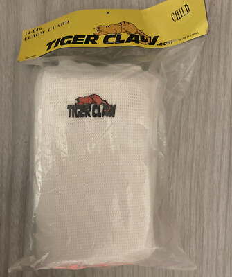 Tiger Claw Elbow Guard New Pair Child White Cloth 12-040 | eBay