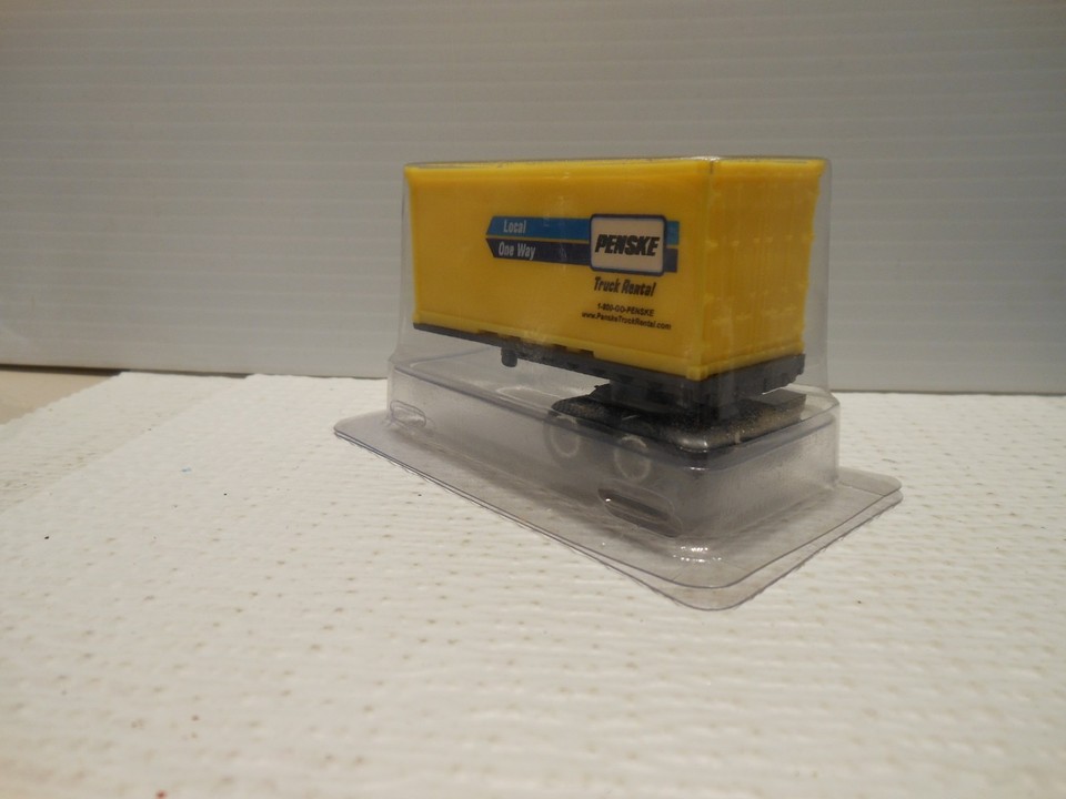 AURORA AFX YELLOW PENSKE TRUCK RENTAL SEMI PUP TRAILER NEW IN CARD | eBay